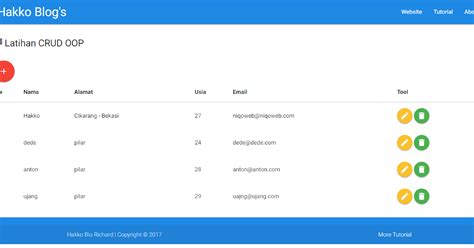 membuat crud dengan oop php mysql dan materialize css hakko blog s