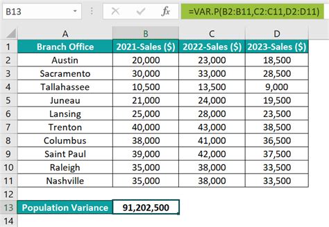 Varp Excel Function Syntax Examples How To Use