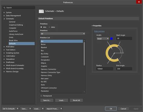 Schematic Preferences Altium Designer 23 Technical Documentation