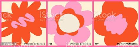 식물 히피 포스터는 꽃을 설정합니다 추상적인 현대 스타일 가리기에 대한 스톡 벡터 아트 및 기타 이미지 가리기 개체 그룹 그래픽 프린트 Istock