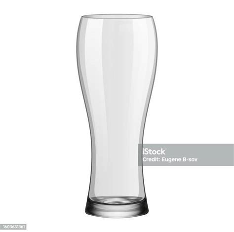 Realistic Empty Beer Glass Isolated On White Background Stock Illustration Download Image Now