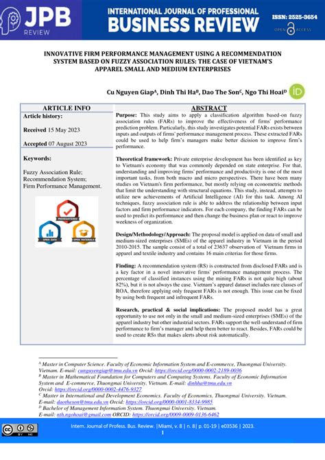 Pdf Innovative Firm Performance Management Using A Recommendation