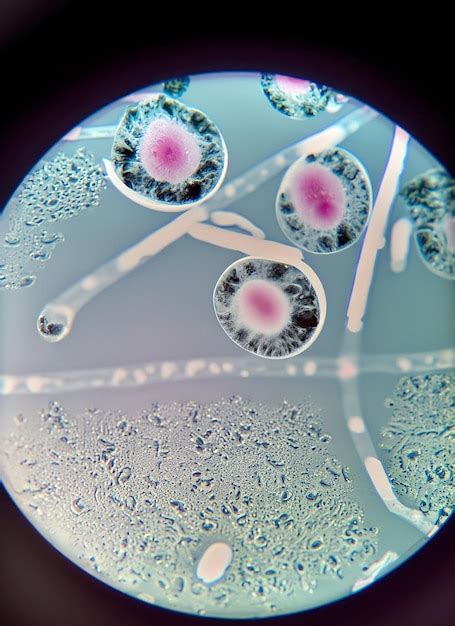 Bactérie Microscopique Agrandie Sur Une Lame De Microscope Photo Premium