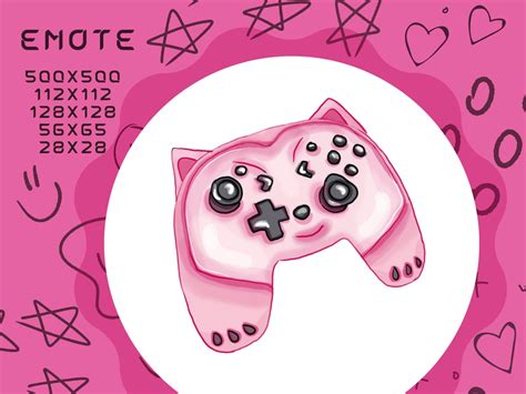 Pink Controller Emote Twitch Emote Discord Emote Pink Emotes Girl