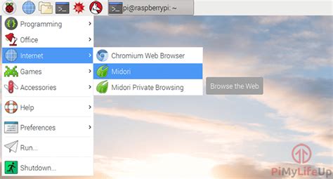 Raspberry Pi Midori Browser Pi My Life Up