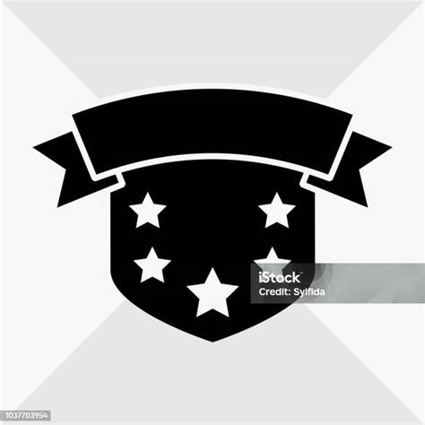 별과 리본으로 흑인과 백인 방패입니다 벡터 일러스트 레이 션 검은색에 대한 스톡 벡터 아트 및 기타 이미지 검은색 고급 공란 Istock