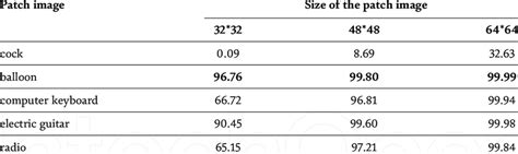 Top 1 Accuracy Of GoogleNet Model For Different Patch Sizes
