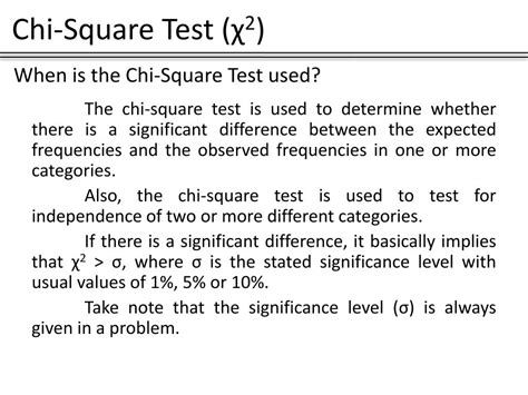 Ppt Chi Square Test χ 2 Powerpoint Presentation Free Download