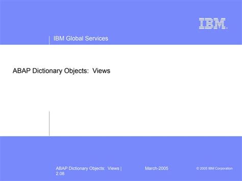 Chapter 08 Abap Dictionary Objects Views1 Ppt Databases Computer