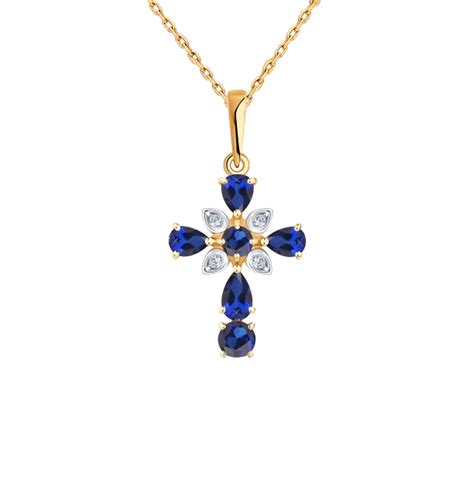 Золотая подвеска с фианитами и корундом МОСКОВСКИЙ ЦЕПЕВЯЗАЛЬНЫЙ ЗАВОД 731930 красное и