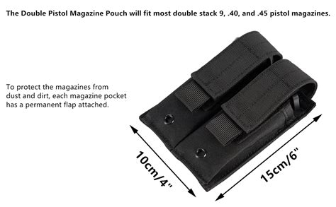 Byupin 3pc Molle Double Pistol Mag Pouch Single Double
