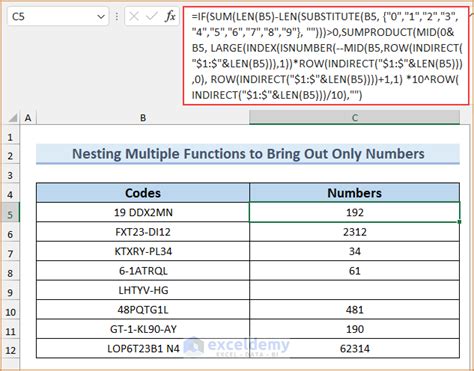 How To Extract Only Numbers From Excel Cell 7 Easy Ways