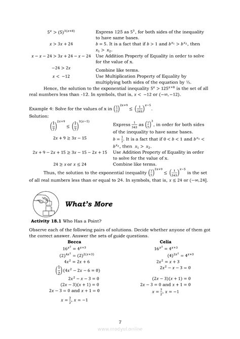 General Mathematics Module 17 Exponential Functions Equations And Inequalities Shs Modules
