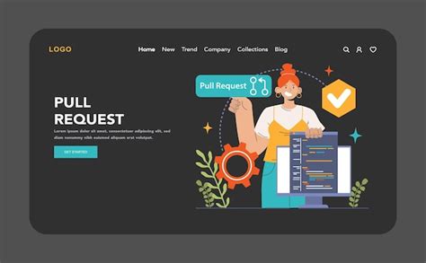 premium vector open source web banner or landing page dark or night mode software with code