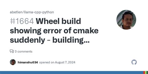 Wheel Build Showing Error Of Cmake Suddenly Building Version 0 2 76 On Windows · Issue 1664