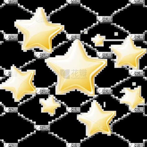 通用3D立体黄色系金色星星元素贴纸素材 花瓣网