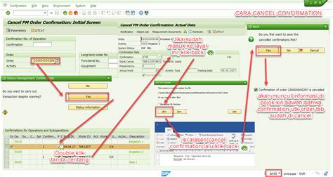 Cancel Confirmation Sinau Sap Pm Module