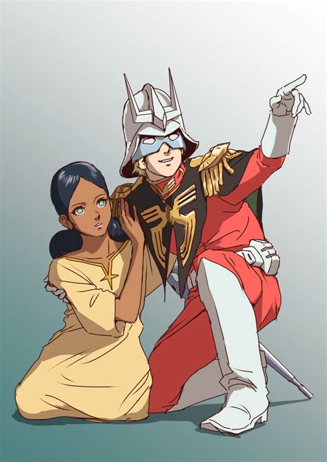 char aznable and lalah sune gundam and 1 more drawn by teikoku