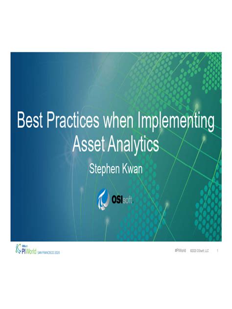 2020 Osisoft Slide Best Practices When Implementing Asset Analytics Pdf Data