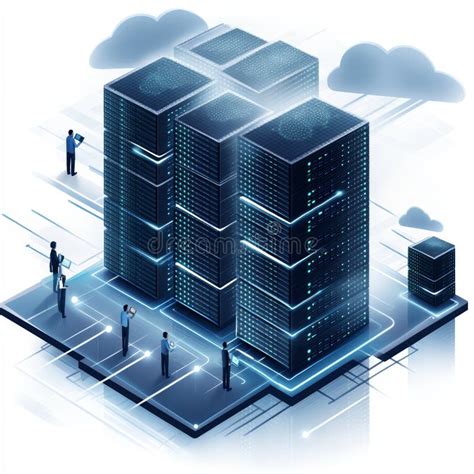 An Abstract Illustration Of A Data Center With Servers Cloud