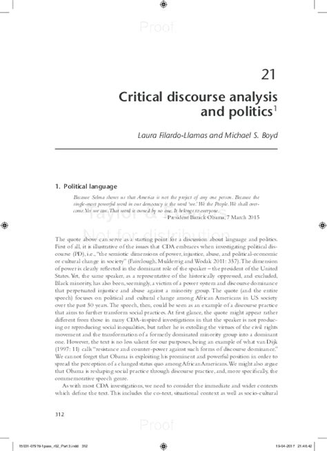 Pdf Critical Discourse Analysis And Politics