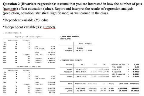 Solved Question Bivariate Regression Assume That You Chegg