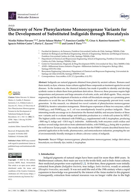 Pdf Discovery Of New Phenylacetone Monooxygenase Variants For The Development Of Substituted