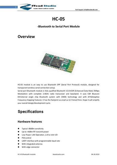 Hc 05 Datasheet Electronics