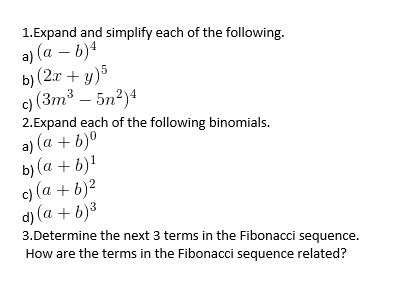 Solved Expand And Simplify Each Of The Following A Chegg Com