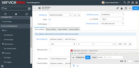how to configure sla on catalog task for individua servicenow