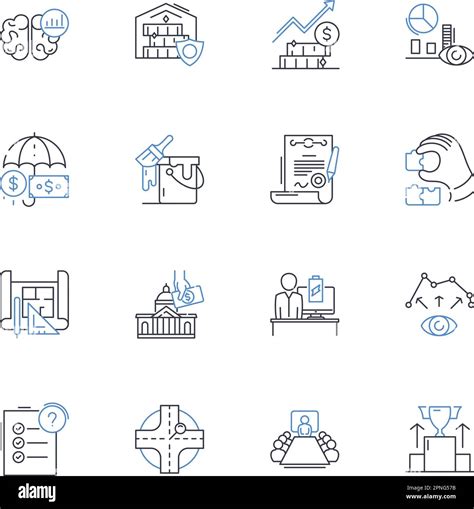 Job Practices Line Icons Collection Innovation Efficiency Collaboration Flexibility