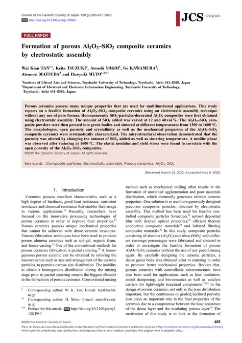 Pdf Formation Of Porous Al2o3sio2 Composite Ceramics By