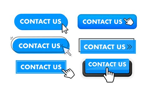 Set Of Contact Us Button Hand Pointer Clicking Contact Us Web Buttons 27464135 Vector Art At