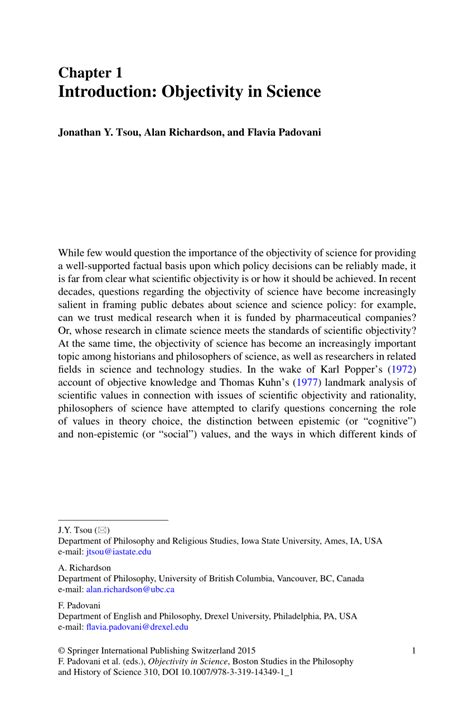Pdf Introduction Objectivity In Science