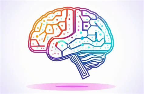 Hi Tech Illustration Of Futuristic Robotics Brains Shaped As Human Brains Stock Image Image Of