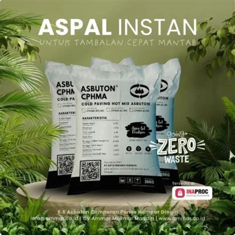 Aspal Instan Coldmix Cphma Kemasan 25 Kg
