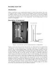 Boundarylayerlab Pdf Boundary Layer Lab Introduction When A Fluid Flows Over A Solid Surface