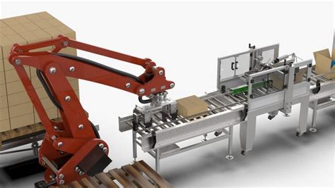 Modelo 3d Automatic Loading And Unloading Filling Labeling And