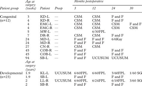 Preoperative And Postoperative Visual Acuity Download Table