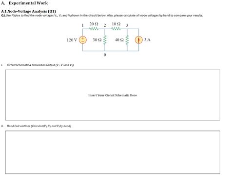 Solved A Experimental Work A 1 Node Voltage Analysis Q1 Chegg Com