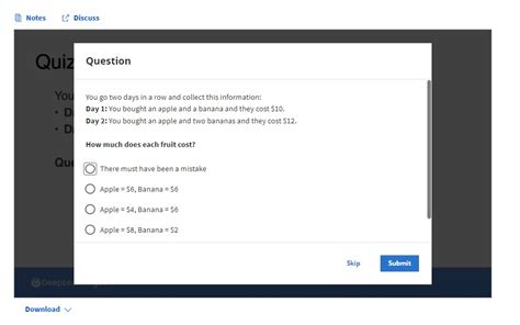 Possible Swapping Of Quiz Questionanswers Linear Algebra For Machine