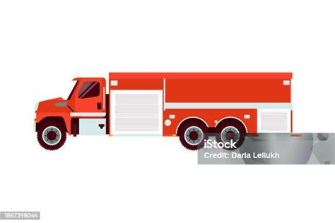 빨간 소방차 응급 차량 현대 평면 스타일 벡터 일러스트 레이 션입니다 소셜 미디어 템플릿 계단에 대한 스톡 벡터 아트 및 기타