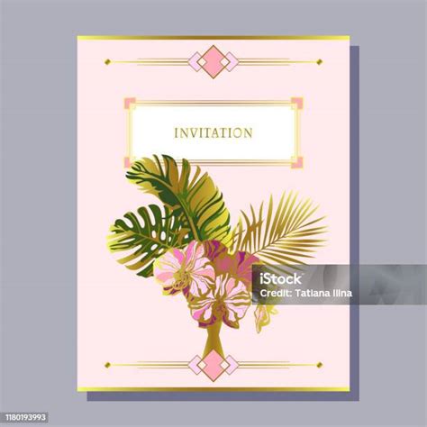 배너 전단지 초대장 포스터 웹 사이트 또는 인사말 카드에 대한 오키드 이국적인 꽃 디자인 인사말 초대 장 카드 템플릿 디자인 벡터 일러스트레이션 비즈니스에 대한 스톡 벡터