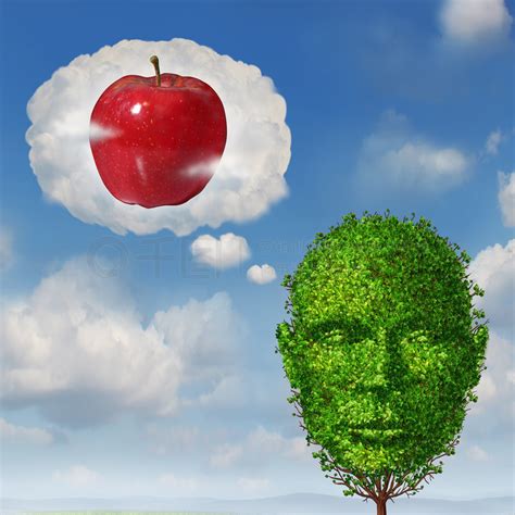 成长高清图片与作为人头的树的大想法企业概念作梦和想象在梦想泡影的一个红色苹果由云彩制成作为计划的未来隐喻和卓有成效的成长成功的隐喻创意合成免费下载格式3101像素编号
