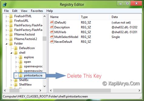 How To Remove Pin To Start From Context Menu In Windows 81
