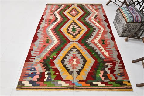 5x7 Rug 5x7 Vintage Rug 5x7 Turkish Kilim Vintage Rug 5x7 5x7