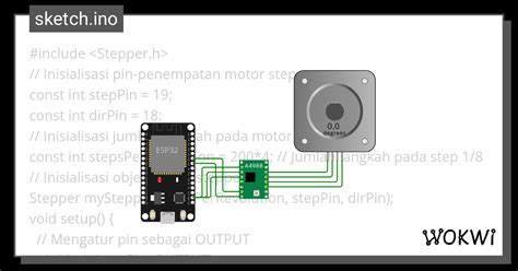 36 Derajat Detik Full Step Wokwi ESP32 STM32 Arduino Simulator