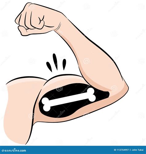 Brazo Masculino De Los Huesos Fuertes De Los Músculos Que Dobla El Bíceps Ilustración Del Vector