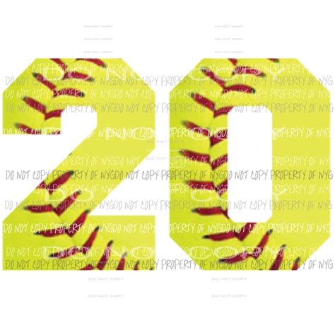 Martodesigns Softball Numbers Sublimation Transfer