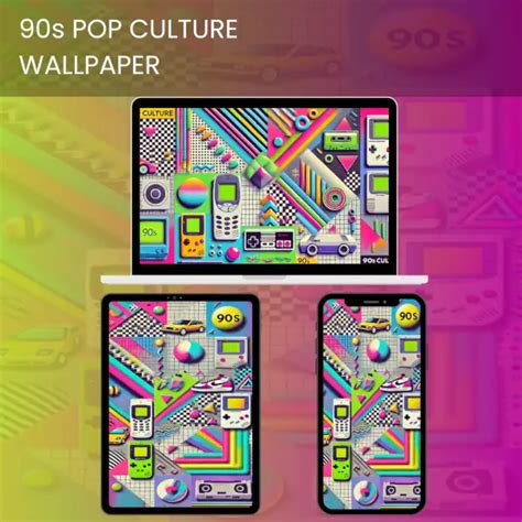 90s Pop Culture Wallpaper Aurabackdrop
